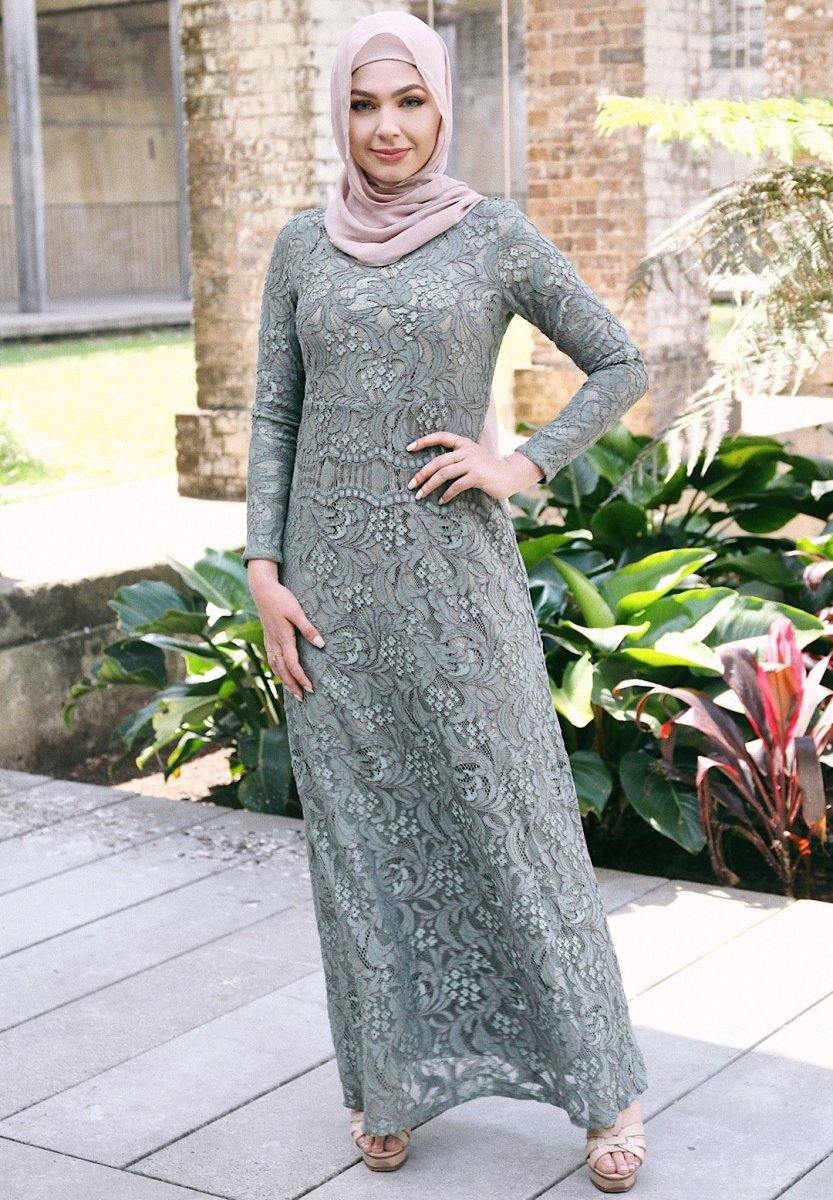 Khaki Lace Dress exclusive at Divinity Collection