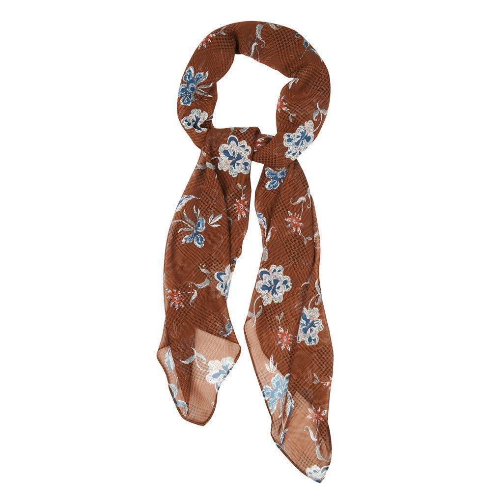 Tan Floral Plaid Hijab exclusive at Divinity Collection
